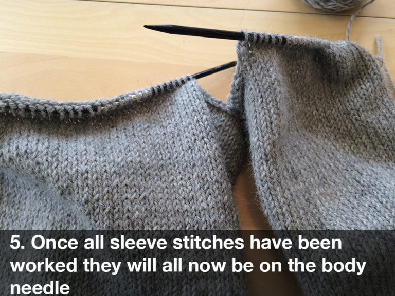 How to join sleeves to body in bottom-up sweaters – Elizabeth Smith Knits