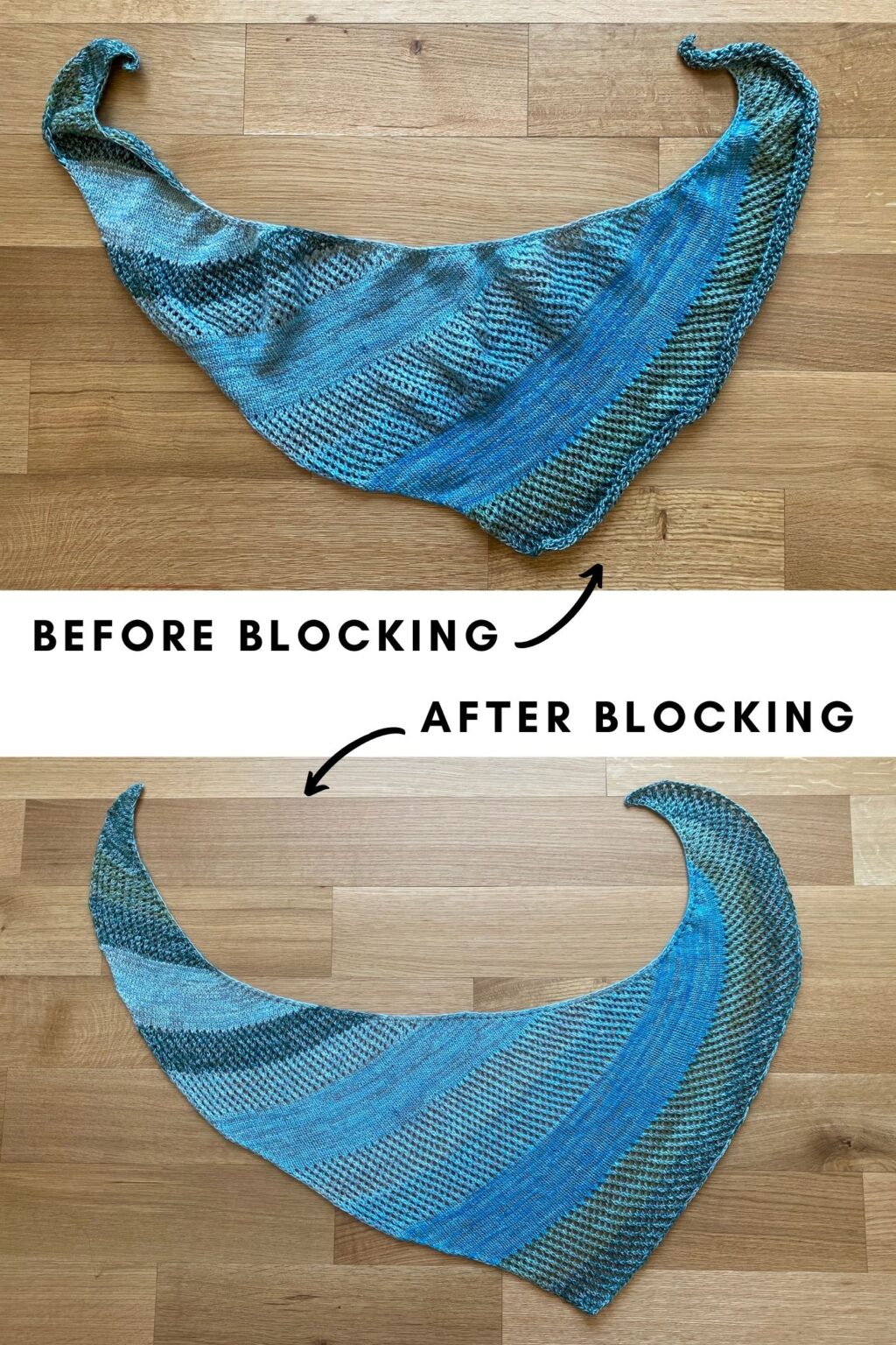 Before and After (blocking) – Elizabeth Smith Knits