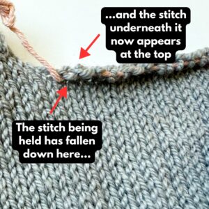Scrap yarn stitch holder mishap – Elizabeth Smith Knits